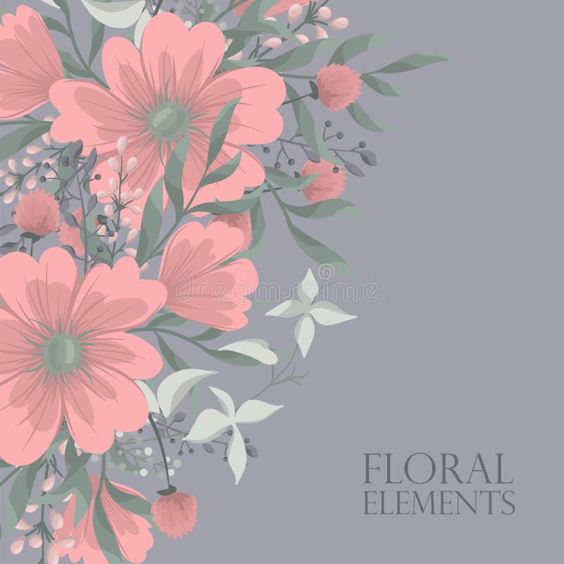 Floral Border Background - Pink Flower Border Stock Vector ...