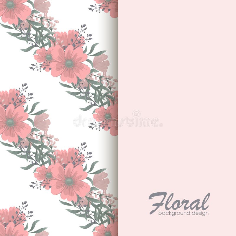 Floral Border Background - Pink Flower Border Stock Vector ...