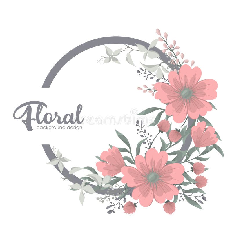 Floral Border Background - Pink Flower Border Stock Vector ...