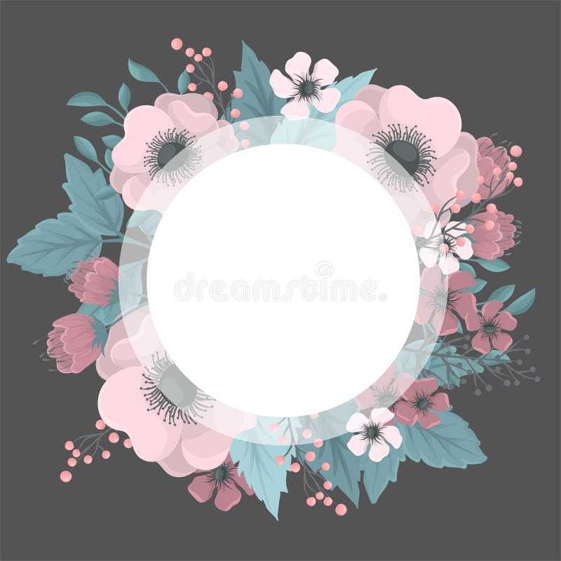 Floral Border Background - Pink Flower Border Stock Vector ...