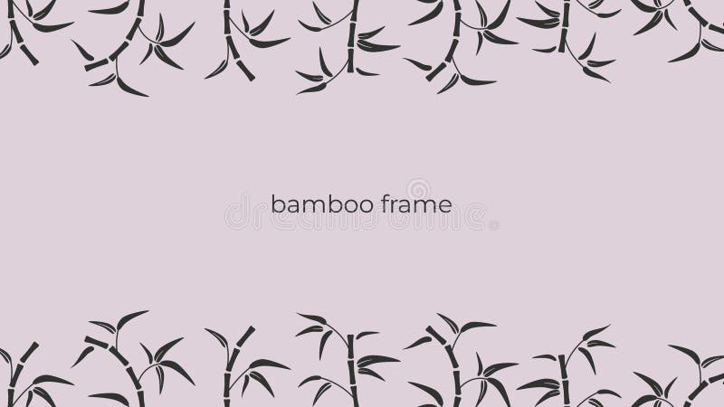 Floral border with bamboo stock vector. Illustration of leaf - 265499260