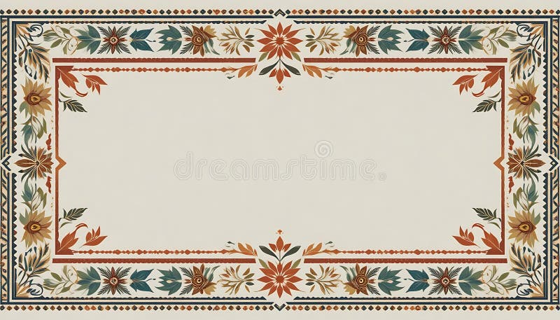 Ornate Floral Frame Border Vintage Style Neutral Background Stock ...