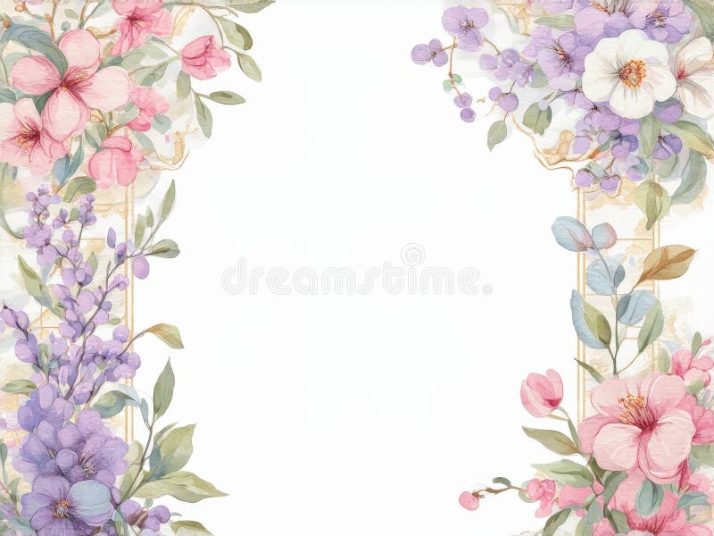 Floral Border Design Featuring Pastel Colors in a Decorative Layout for ...