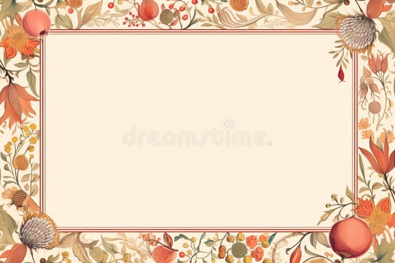 A Floral Border with an Empty Frame for Your Text Stock Illustration ...
