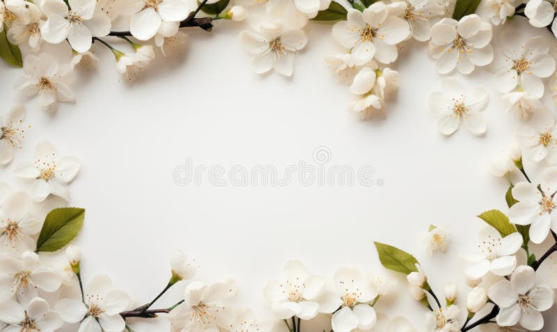Floral Border Frame, Assorted Garden Flowers Empty Space Background ...
