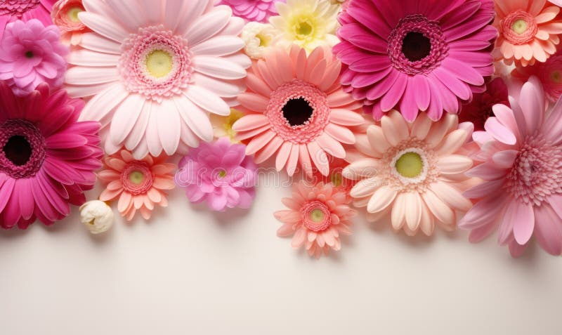 Floral Border Frame, Assorted Garden Flowers Empty Space Background ...