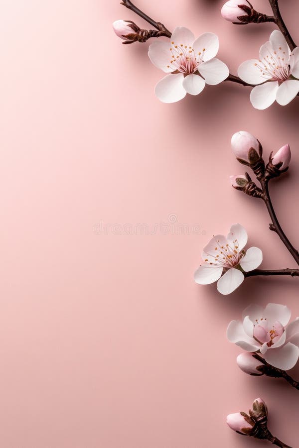 Floral Border Frame, a Pastel Pink Background Adorned with Delicate ...
