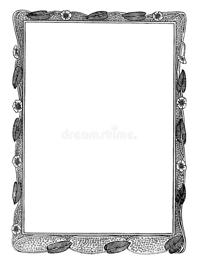 Floral Border Have Dotted Pattern in this Frames, Vintage Engraving ...