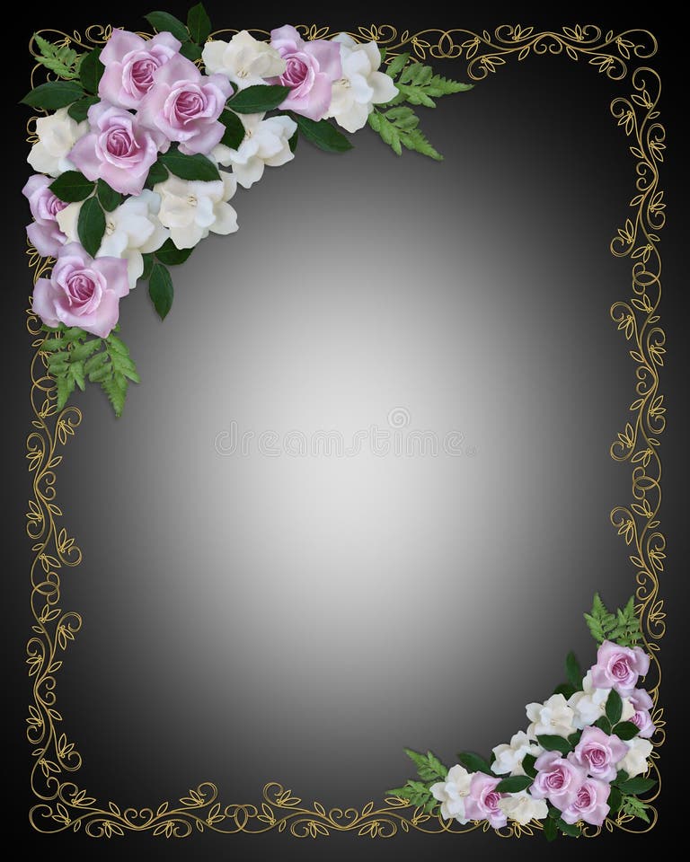 Black Rose Border Stationery Stock Illustrations – 94 Black Rose Border ...