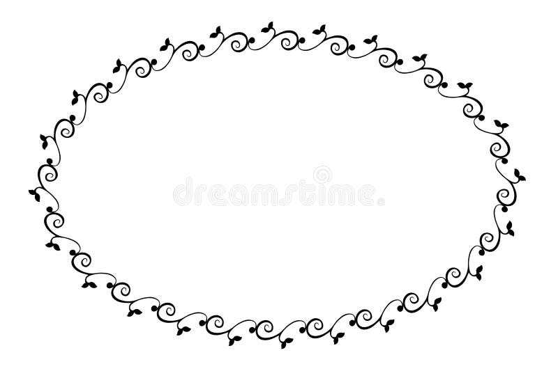 Simple Seamless Vector Oval Hand Draw Sketch Floral Border Stock Vector ...