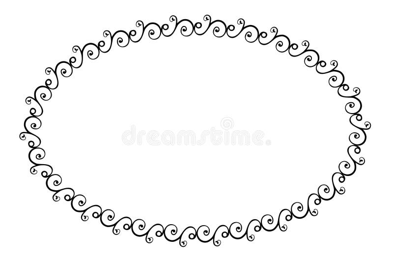 Simple Seamless Vector Oval Hand Draw Sketch Floral Border Stock Vector ...