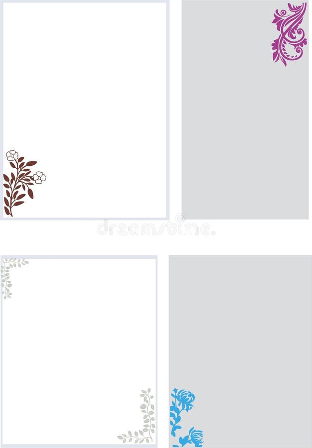 Floral Border Pattern Frame, Design Various Greeting Cards. Vector ...