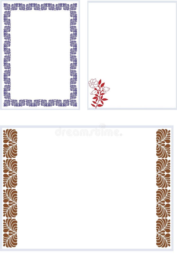 Floral Border Pattern Frame, Design Various Greeting Cards. Vector ...