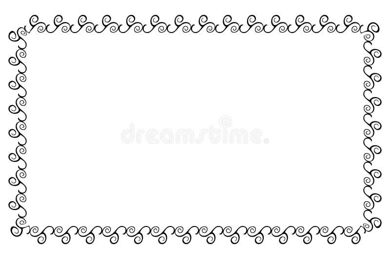 Simple Seamless Vector Rectangle Hand Draw Sketch Floral Border Stock ...