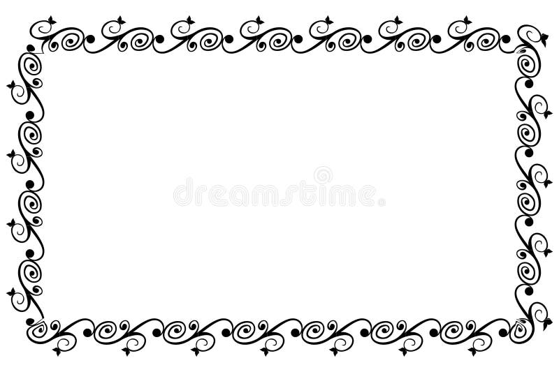 Simple Seamless Vector Rectangle Hand Draw Sketch Floral Border Stock ...