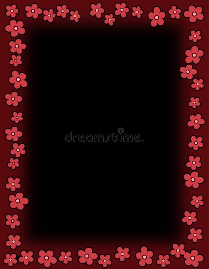 Floral border - Red stock illustration. Illustration of cute - 14583572