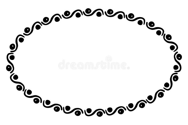Simple Seamless Vector Oval Hand Draw Sketch Floral Border Stock Vector ...