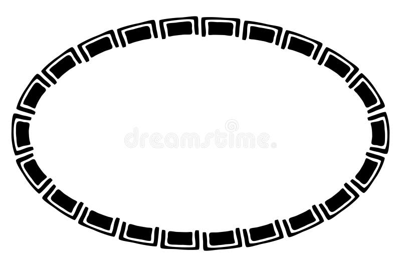 Vector Oval Frame Barbed Wired, Set 6 Hand Draw Sketch Stock Vector ...