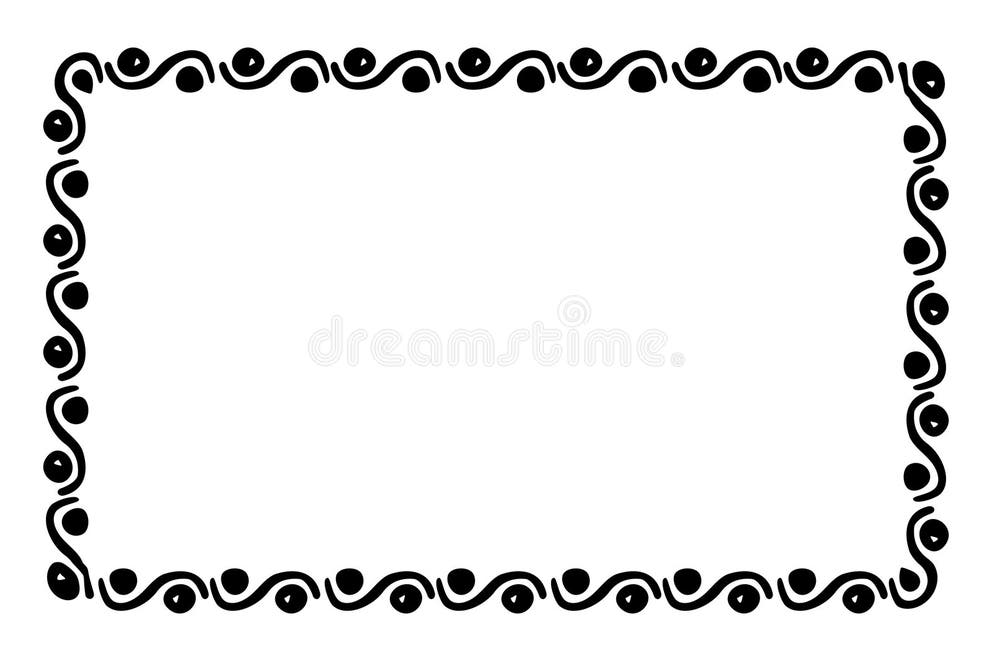 Simple Seamless Vector Rectangle Hand Draw Sketch Border Stock Vector ...