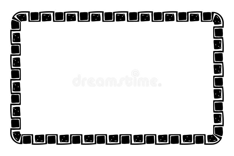 Simple Seamless Vector Rectangle Hand Draw Sketch Border Stock Vector ...