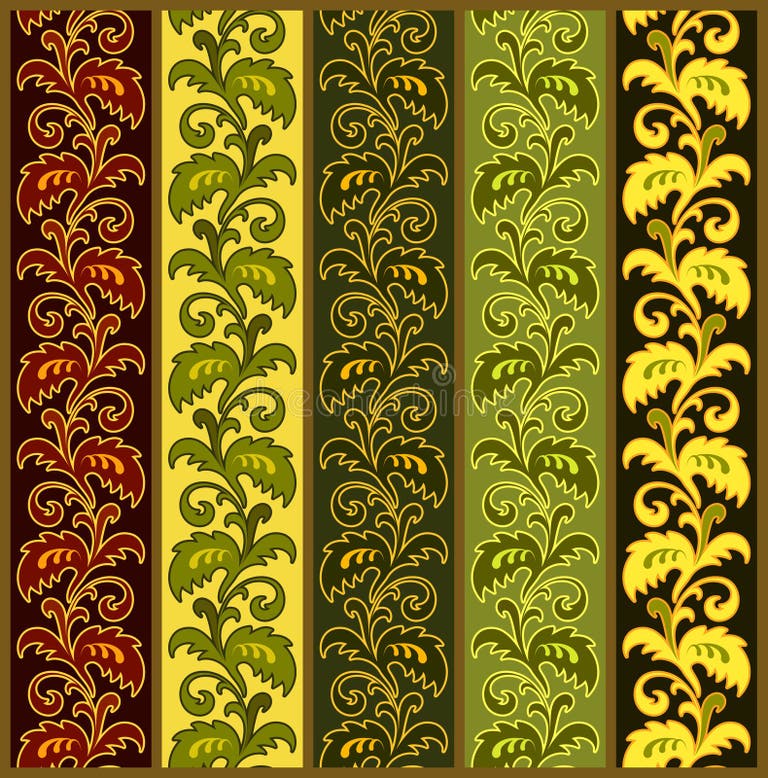 Vertical Floral Swirl Pattern Borders Stock Illustrations – 108 ...