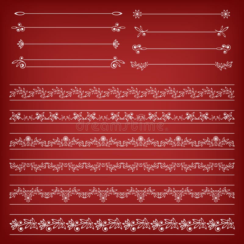 Floral borders collection. stock vector. Illustration of contour - 55369353