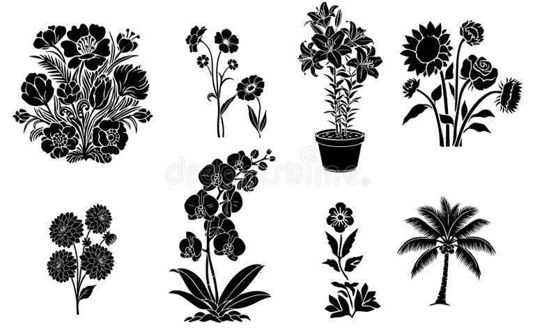 Botanical Stencil Stock Illustrations – 8,184 Botanical Stencil Stock ...