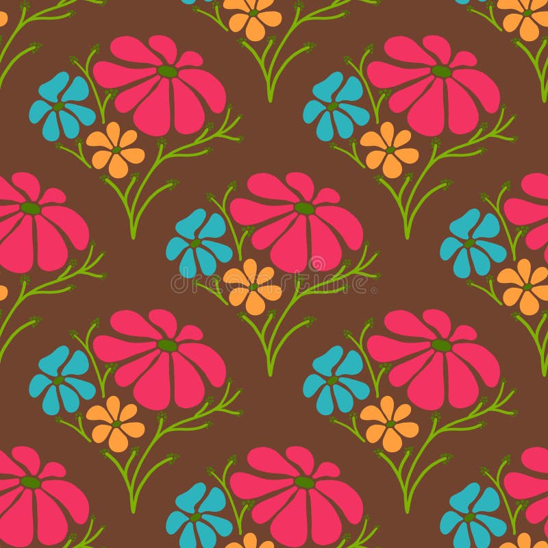 Bunch of Wildflowers Half Drop Seamless Repeat Pattern Stock ...