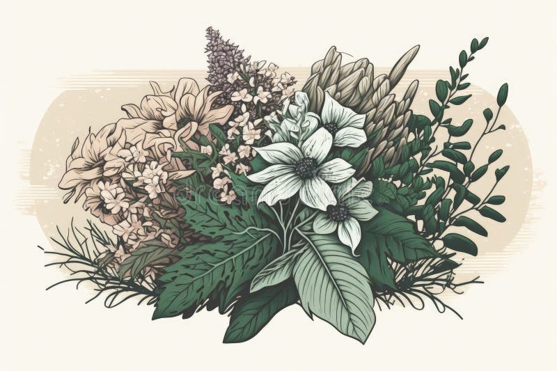 Floral Bouquet Used As an Example from Botany Stock Illustration ...