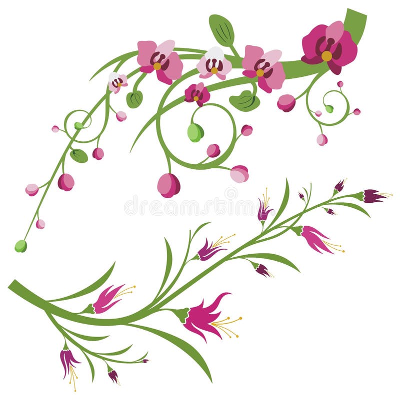 Floral branch series stock vector. Illustration of blossom - 2495825