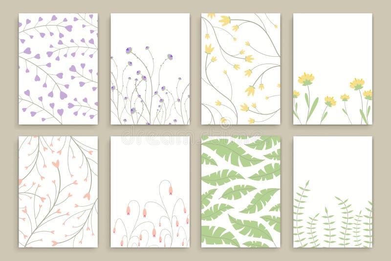 Floral Brochure Design Templates Stock Illustration - Illustration of ...