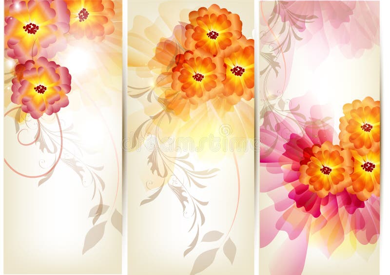 Floral Brochure Design with Blue Flowers and Space for Text Stock ...