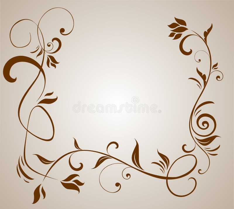 Floral brown border stock vector. Illustration of flores - 53344118