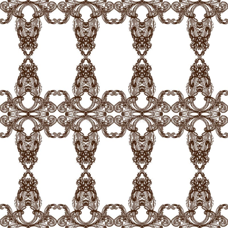 Floral Brown White Pattern Decorative Vector Illustration Stock Vector ...