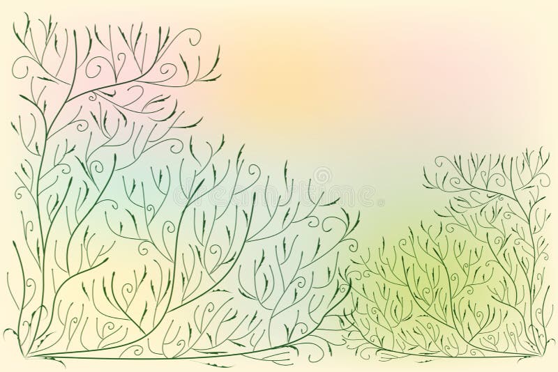 Floral Bushes Trees Beautiful Forest Background Stock Vector ...