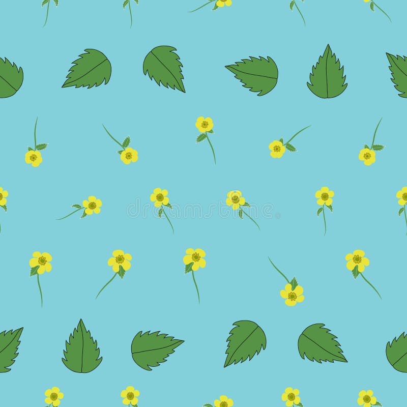 Floral Buttercup Seamless Vector Pattern Design Background Stock Vector ...