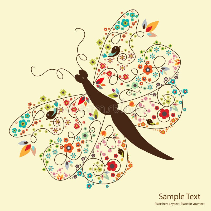 Floral butterfly stock vector. Illustration of pattern - 20147439