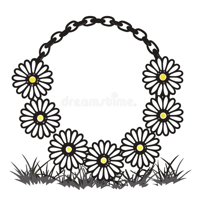 Floral Chain Necklace Vector Design with Daisy Flower Elements for ...