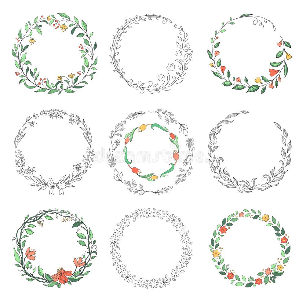 Circular Leaf Design Black White Stock Illustrations – 1,722 Circular ...