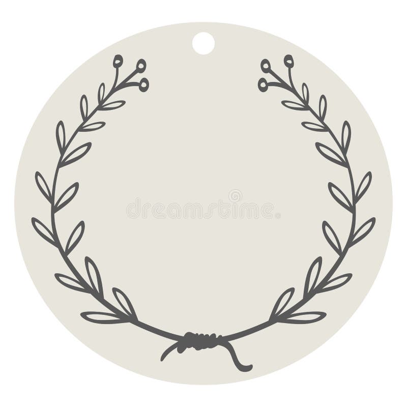 Floral Circle Frame Tag Design Flower Theme Template Stock Vector ...