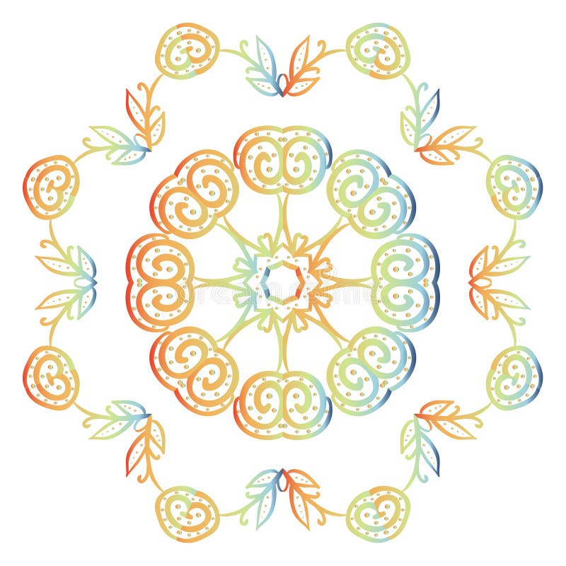 Floral circle pattern stock illustration. Illustration of floral - 43642725