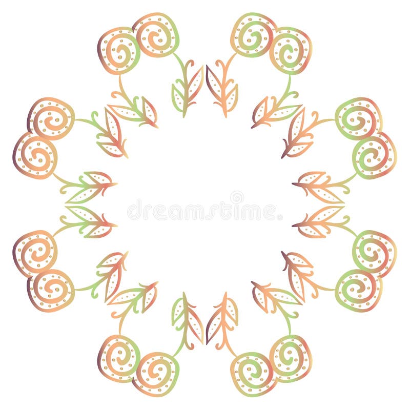 Floral circle pattern stock illustration. Illustration of leaves - 43642876