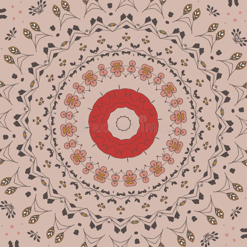 Floral circle pattern stock illustration. Illustration of doodle - 79542337