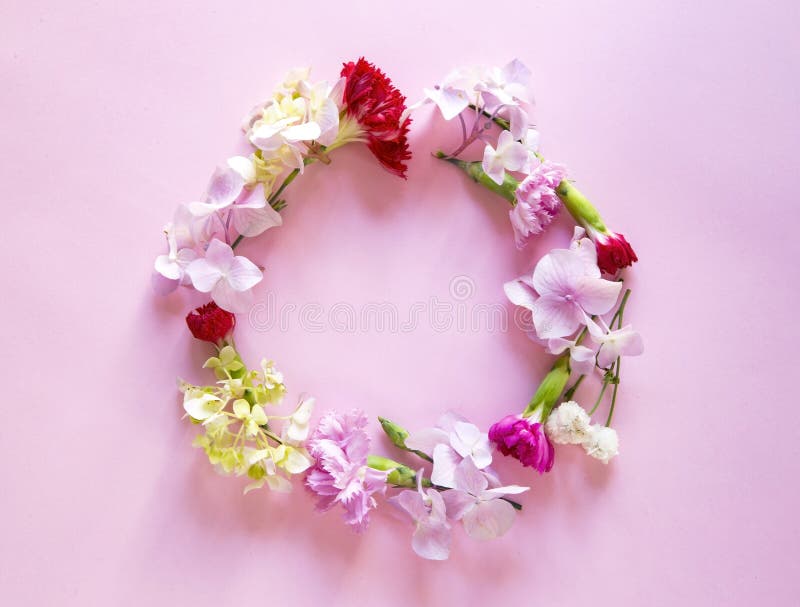Floral Circle Inside the Semi-circle Shape Stock Image - Image of ...