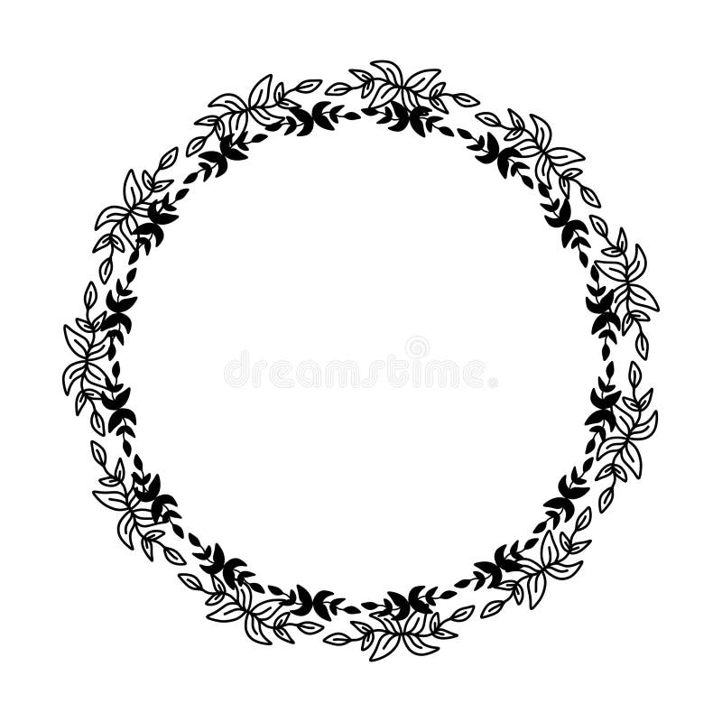 Floral Circle Round Border Flower Frame Ring for Decoration Ornament in ...