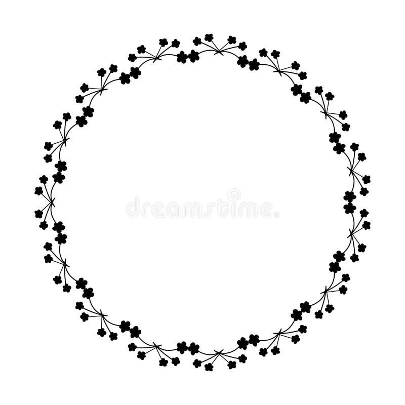 Floral Circle Border Design Rounded Flower Frame Ring for Decoration ...