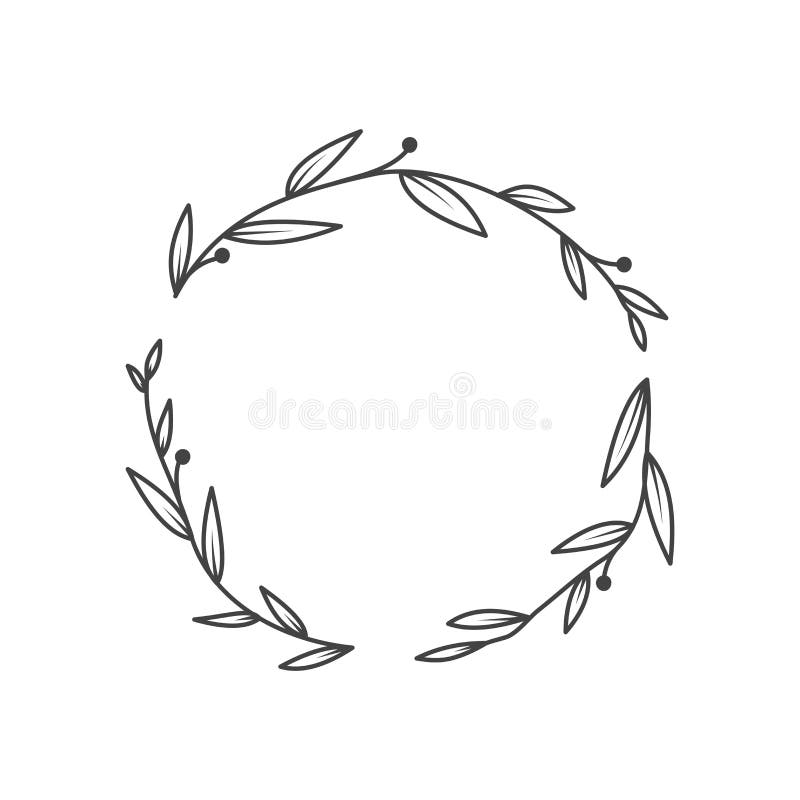 Floral Circle Wreath Frame Vector Template Stock Vector - Illustration ...