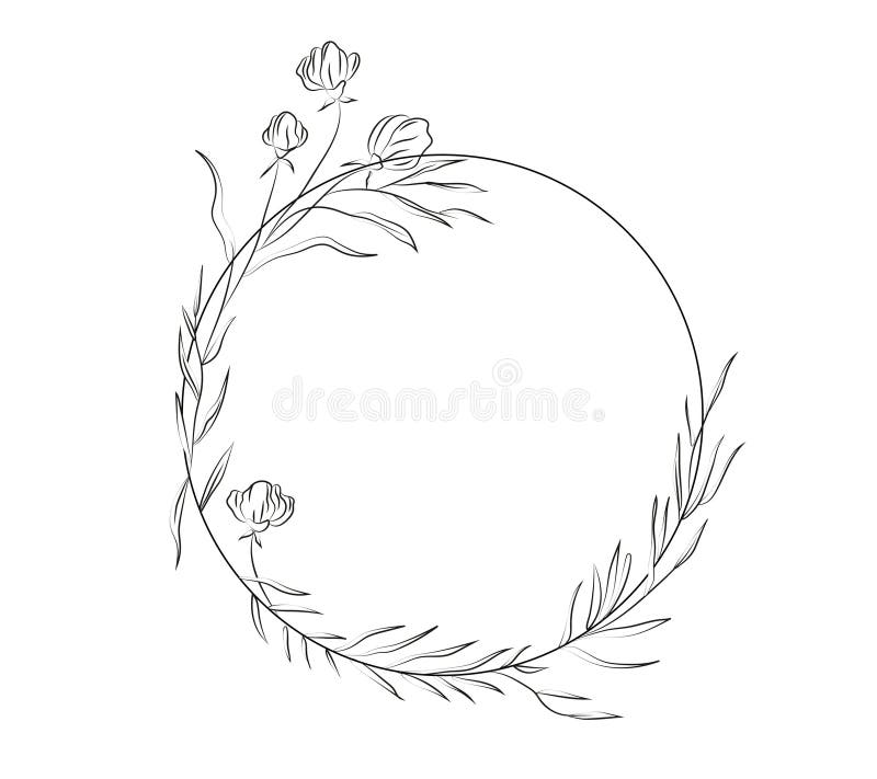 Floral circular frame stock illustration. Illustration of design ...