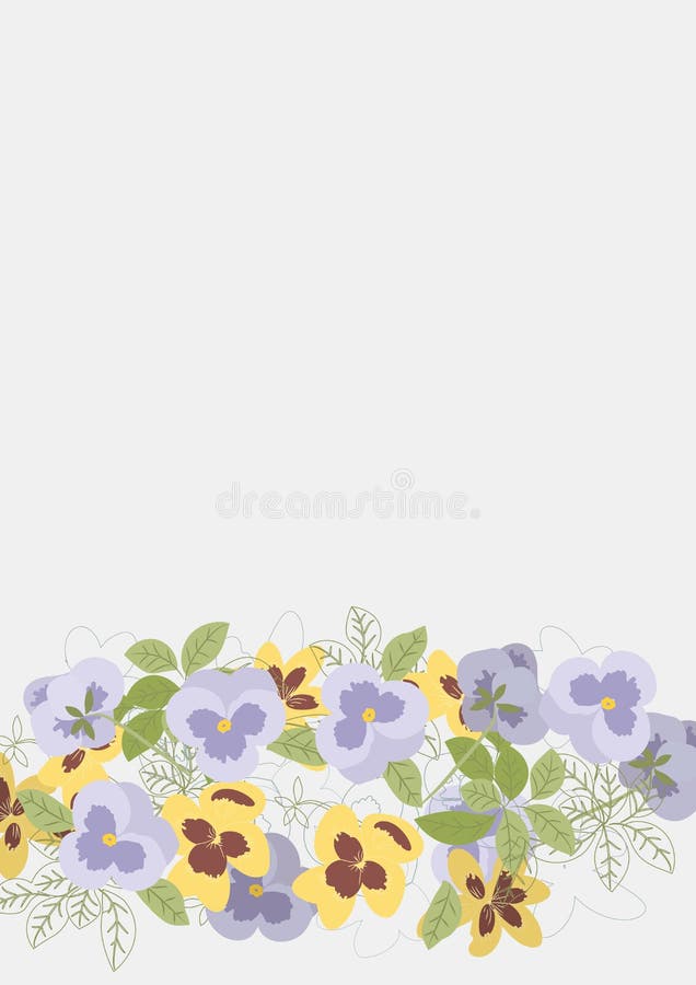 Floral Clean Template with Bouquets of Flowers without Text Stock ...