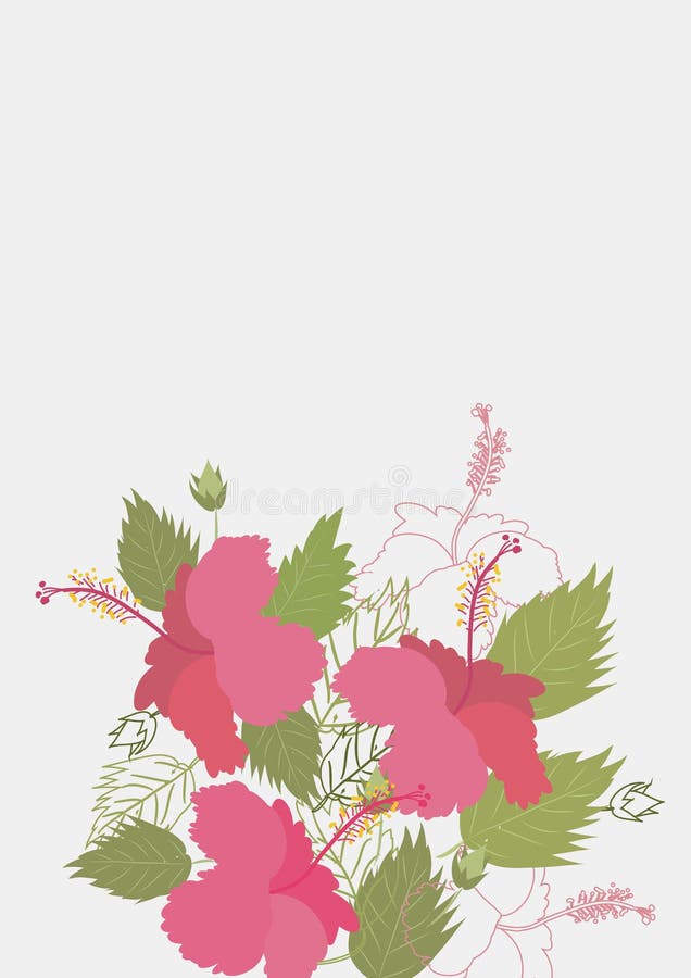 Floral Clean Template with Bouquets of Flowers without Text Stock ...